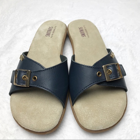 Gh Bass And Co Shoes Gh Bass Co Sunjuns Safina Navy Slides 75 Poshmark